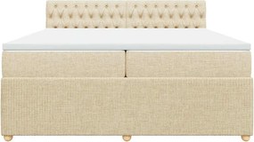 Box spring postel s matrací krémová 200x200 cm textil 3289875