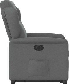 Elektrické zvedací polohovací křeslo tmavě šedé textil 3303155