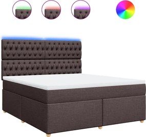 Box spring postel s matrací tmavě hnědá 180x200 cm textil 3293669