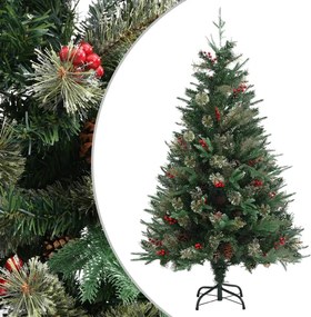 vidaXL Vánoční stromek s šiškami zelený 120 cm PVC a PE [340525]