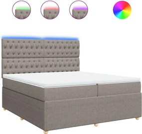 Box spring postel s matrací taupe 200x200 cm textil 3294474