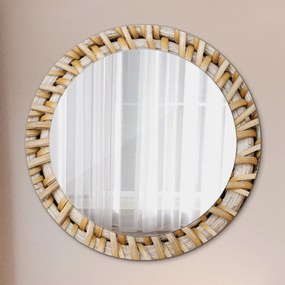 Kulaté zrcadlo tištěný rám Přirozený cop fi 70 cm