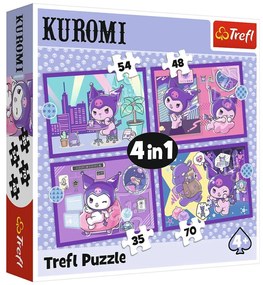 Puzzle 4v1 Den s Kuromi v krabici 28x28x6cm