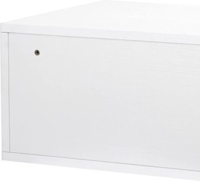 HOMCOM Sada 2 moderních nočních stolků s výsuvnou zásuvkou a závěsným designem do ložnice a obývacího pokoje, z dřevotřísky a MDF, 49x38x23cm, bílá