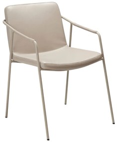 ​​​​​Dan-Form Béžová koženková jídelní židle DAN-FORM Boto s područkami