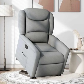 Zvedací polohovací křeslo světle šedé textil 3303194