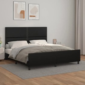 vidaXL Rám postele s čelem černý 160x200 cm umělá kůže