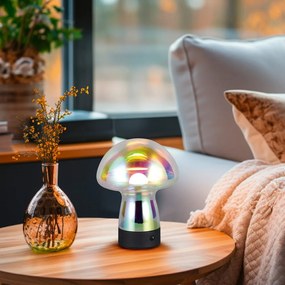 LED stolní lampa se skleněným stínidlem (výška 18 cm) Dooley – Reality