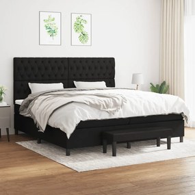 Box spring postel s matrací černá 200x200 cm textil 3136863