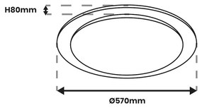 Stropní LED svítidlo Ontario, 1x LED 48w, 3000-6000k, w, s ovladačem