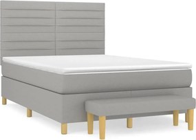 Box spring postel s matrací světle šedá 140 x 190 cm textil 3137229