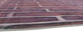 Apextextil, Protiskluzová 3D předložka Cihly, 60x180, fialová, chodba / předsíň