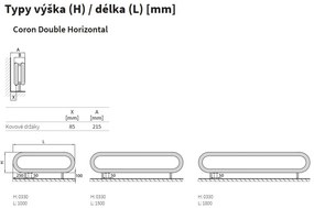 Isan Coron Double Horizontal 330 x 1000 mm koupelnový radiátor bílý