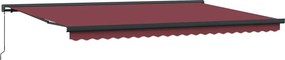 Ručně zatahovací markýza burgundská 500 x 300 cm 3215322
