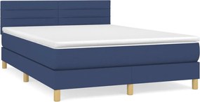 Box spring postel s matrací modrá 140x200 cm textil 3140703