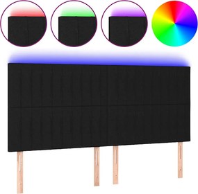 Čelo postele s LED černé 180x5x118/128 cm textil 3122678