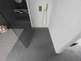 Mexen Kioto sprchová stěna Walk-in 100 x 200 cm, průhledná 8 mm, zlatá kartáčovaná - 800-100-101-55-00