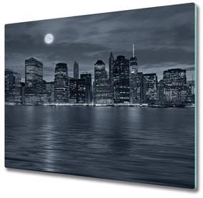 Skleněná krájecí deska New York v noci 60x52 cm