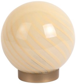 Světle žlutá stolní lampa se skleněným stínidlem (výška 17 cm) Summer Globe – Leitmotiv