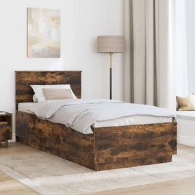 Rám postele s čelo Kouřový dub 70 x 190 cm Kompozitní dřevo 3408219