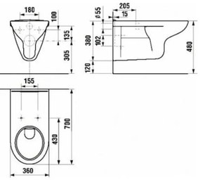 Jika Deep WC závěsné invalidní prodloužené H8206420000001