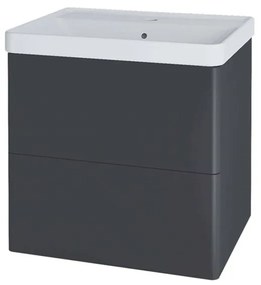 Mereo, Siena, koupelnová skříňka s keramickým umyvadlem 61 cm, antracit mat CN430
