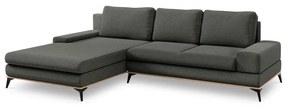 Tmavě šedá rozkládací rohová pohovka Windsor &amp; Co Sofas Planet, levý roh