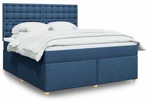 Box spring postel s matrací modrá 180x200 cm textil 3291379