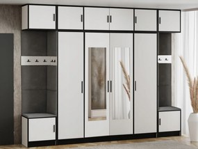 Šatní skříň s nástavcem ROJ 17 bílý + šedý