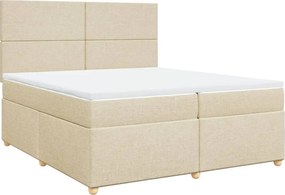 Box spring postel s matrací krémová 200x200 cm textil 3293685
