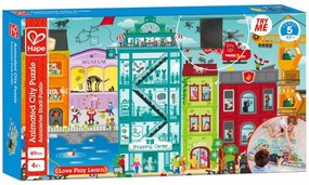 Puzzle - Animované městečko v pohybu, 49 dílků