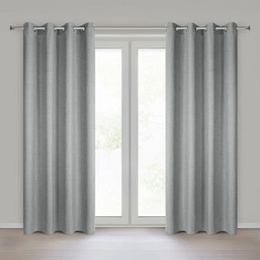 ZÁVĚS NA KROUŽCÍCH JULA2 140X250 CM STŘÍBRNÝ