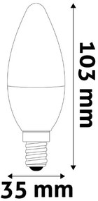 Akce 3+1: Prémiová LED žárovka svíčka E14 4,5W 470lm teplá, ekv. 40W, 3 roky