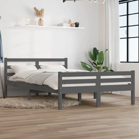 Rám postele šedý masivní dřevo 120 x 200 cm,  814816