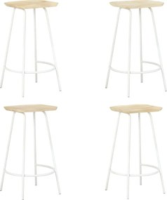 vidaXL Barové stoličky 4 ks masivní mangovníkové dřevo [320650] Barva: Béžová