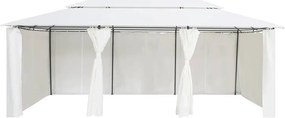Zahradní altán se závěsy 600 x 298 x 270 cm bílý 180 g/m² 310073
