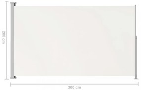 Zatahovací boční markýza 200x300 cm Dekorhome Krémová