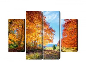 Vícedílný obraz Barevné Podzimní Stromy Nedostatek Nedostatek Plátno Canvas 200x150