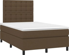 Box spring postel s matrací tmavě hnědá 120x200 cm textil 3142084