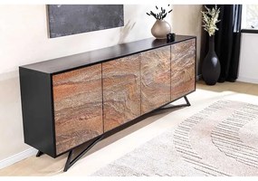 Massive home | Luxusní komoda MOUNTAIN SOUL z akáciového masivu a přírodního kamene 175cm