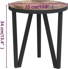 Čajový stolek černožlutý Ø 35 cm MDF 331665
