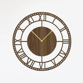 dřevo života Nástěnné dřevěné hodiny BIG BANG Barevný vzor: Ořech, Velikost hodin: 40x40