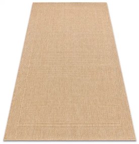 Dywany Luszczow Kusový koberec TIMO 5979 SISAL venkovní rám tmavě béžová Rozměr koberce: 80 x 250 cm