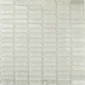 Skleněná mozaika Premium Mosaic bílá 30x30 cm lesk MOS4815CRWH