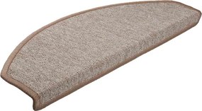 Schodové rohože 15 ks 65 x 24 x 4 cm světle hnědé, půlkulaté, velké 133886