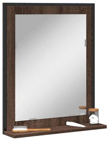 vidaXL Koupelnové zrcadlo s poličkou hnědý dub 50x12x60 cm kompozit