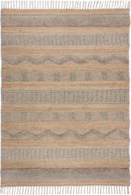 Kusový koberec Jubilant Medina Jute Natural/Grey, 120x170, béžová, obývacia izba, Flair Rugs