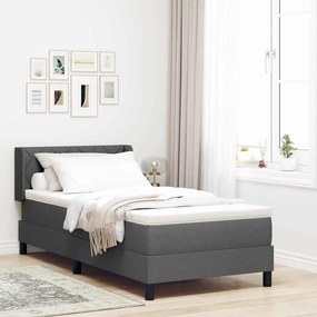 Postel s boxspringem s čelo Tmavě šedá 200 x 90 cm textil 3341147