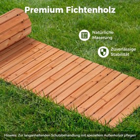 Costway Zahradní cesta dřevěná venkovní válečková dráha s protiskluzovým
