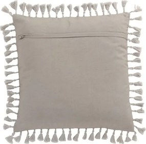 Sametový šedý polštář Moroccan s třásněmi - 45*45 cm